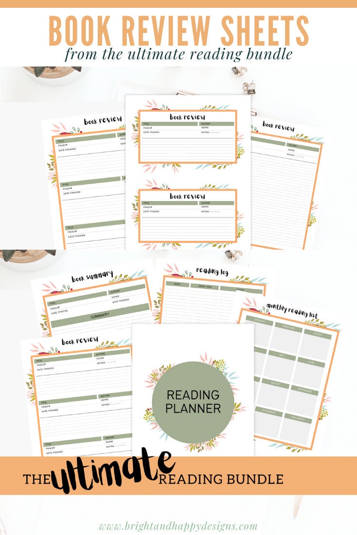 Teacher Printable Book Review Cards, Boho Classroom Printables Reading ...