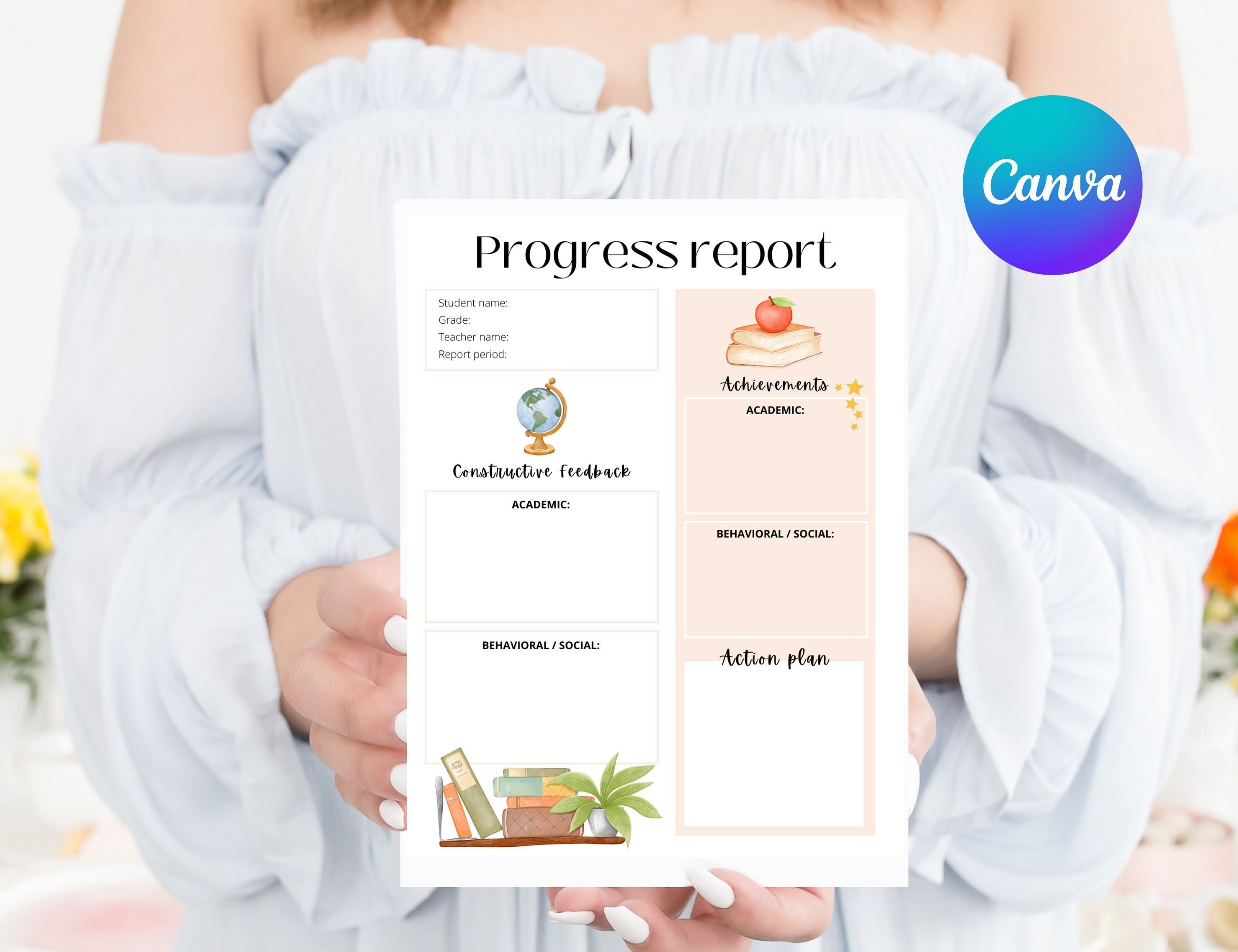 Student Progress Report, Canva Template Printable, Editable Teacher ...