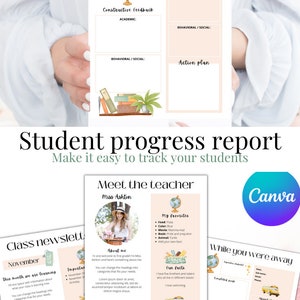 Student Progress Report, Canva Template Printable, Editable Teacher ...