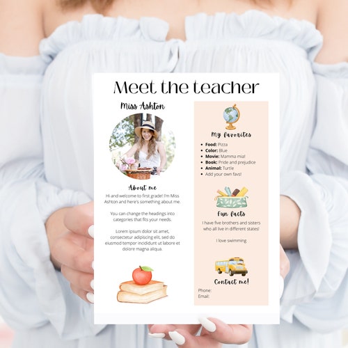 Meet the Teacher Template Canva a Back to School Teacher - Etsy