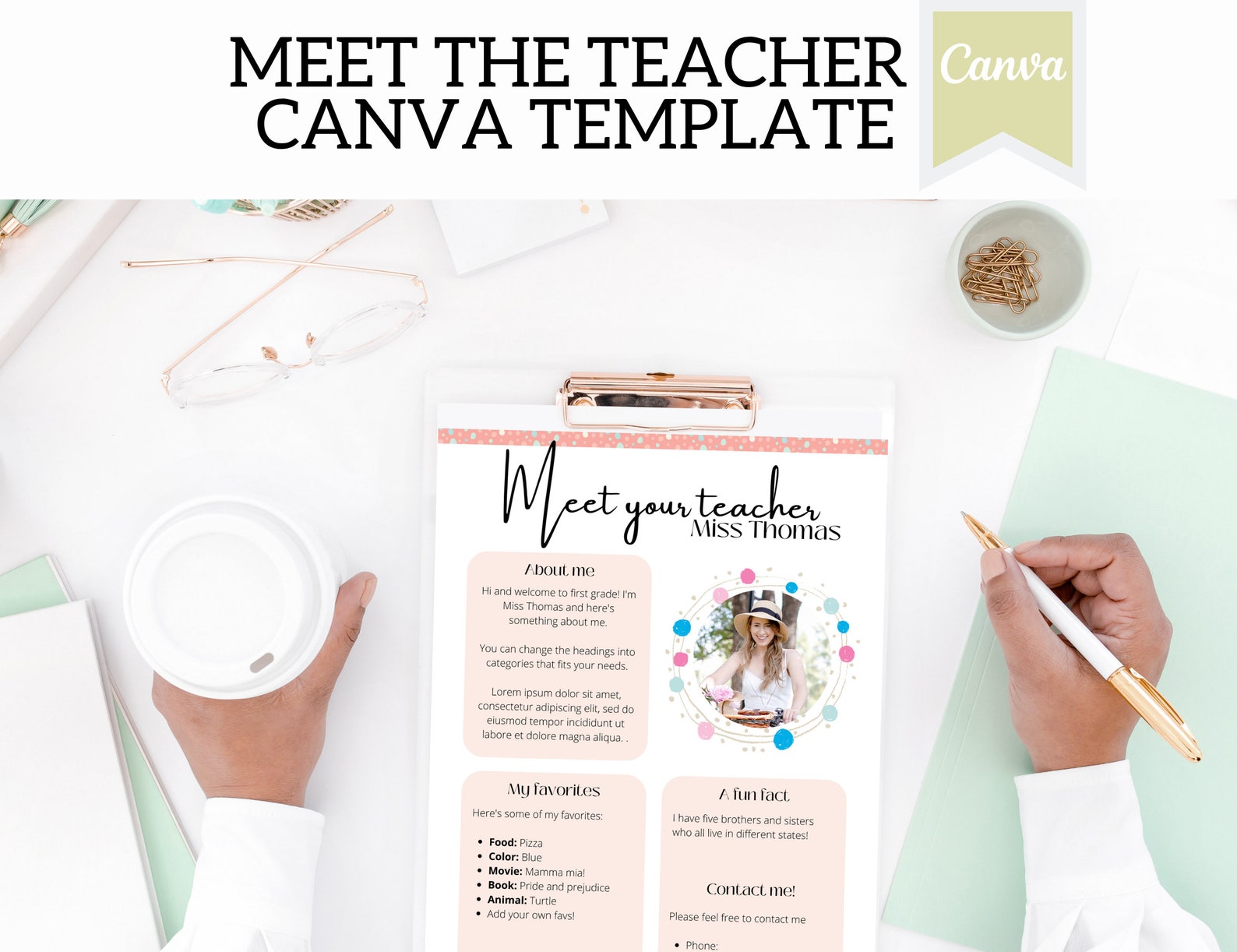 Meet the Teacher Template Canva Template Editable Template Back to ...