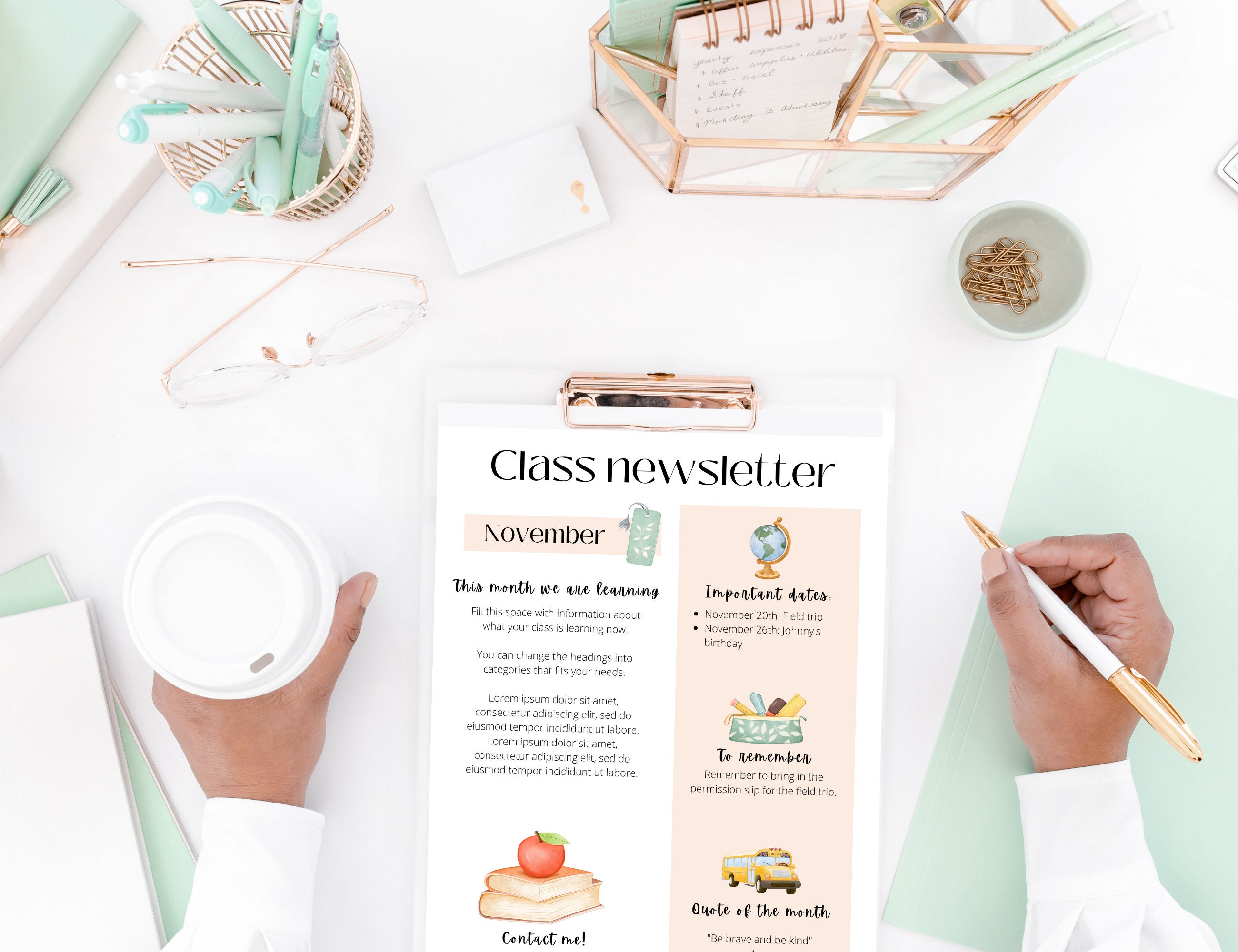 Classroom Newsletter Canva Template Editable Template Back to School ...