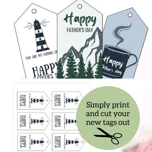 Fun Father's Day Printable Gift Tags, Modern Father's Day Printable ...