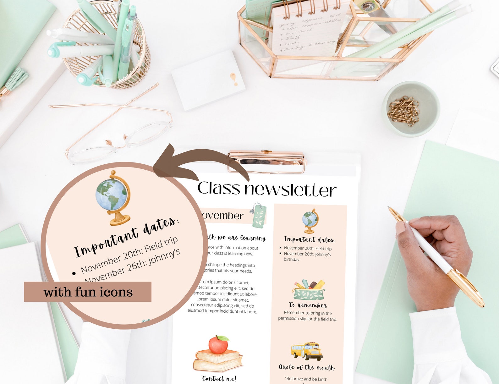 Classroom Newsletter Canva Template Editable Template Back to School ...