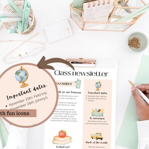 Classroom Newsletter Canva Template Editable Template Back to School ...