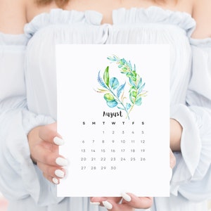 Printable 2024 Desk Calendar Monstera Boho Printable Monthly Calendar ...