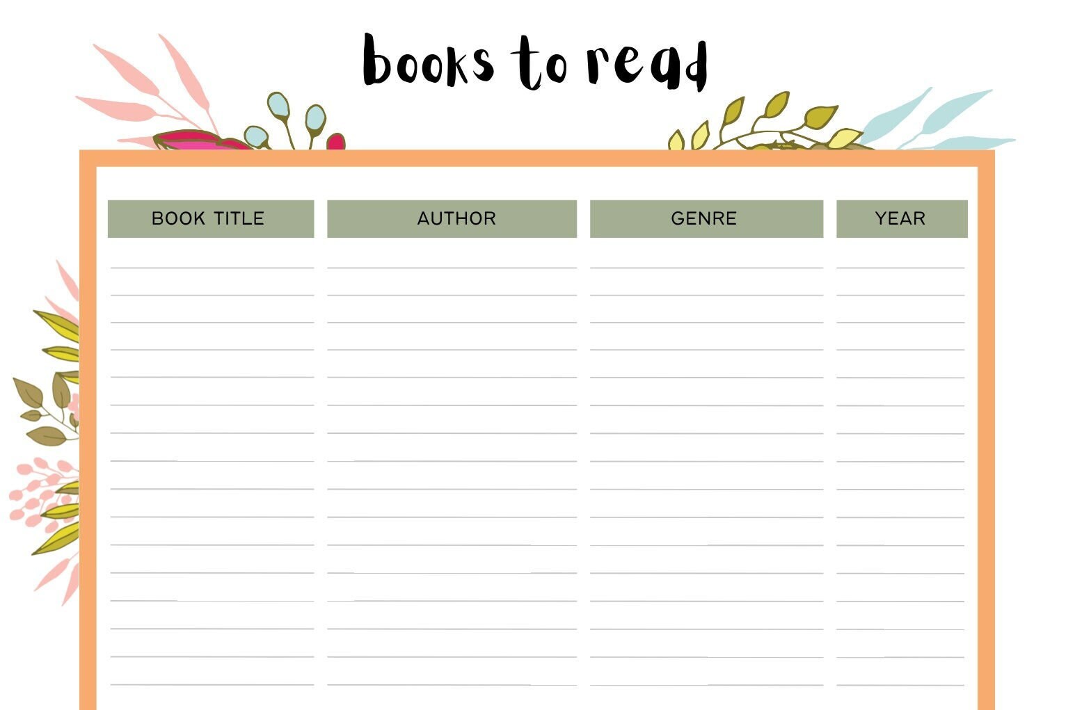 Printable Books to Read Reading Goal Planner Reading Journal - Etsy Norway