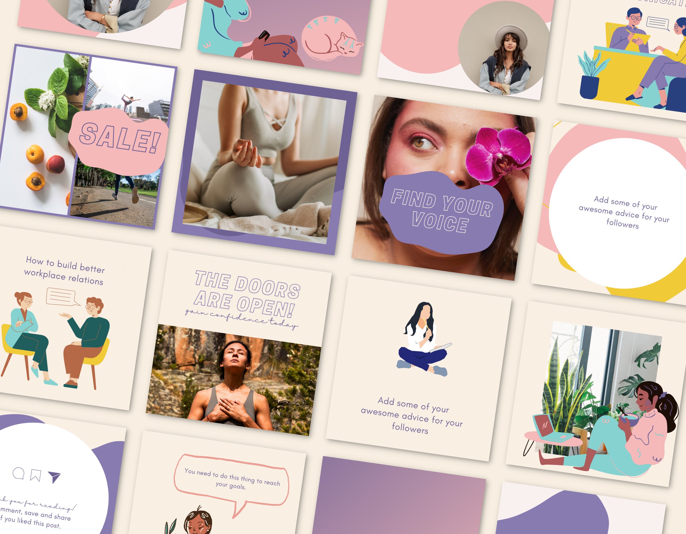 160+ Health and Wellness Coach, Pastel Canva Instagram Coaching ...
