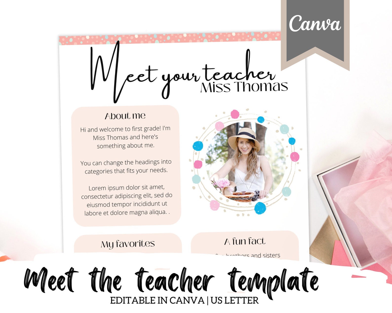 Meet the Teacher Template Canva Template Editable Template - Etsy