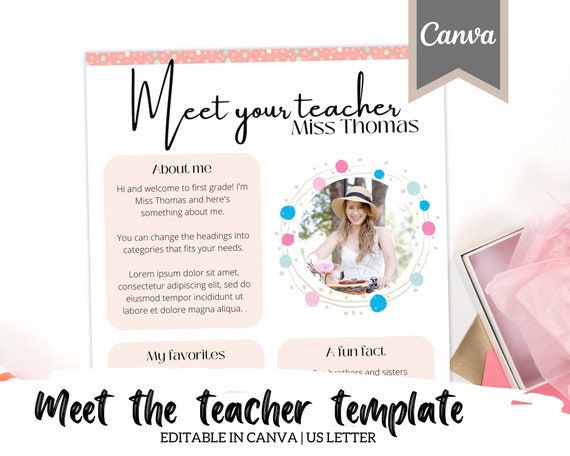 Meet the Teacher Template Canva Template Editable Template - Etsy