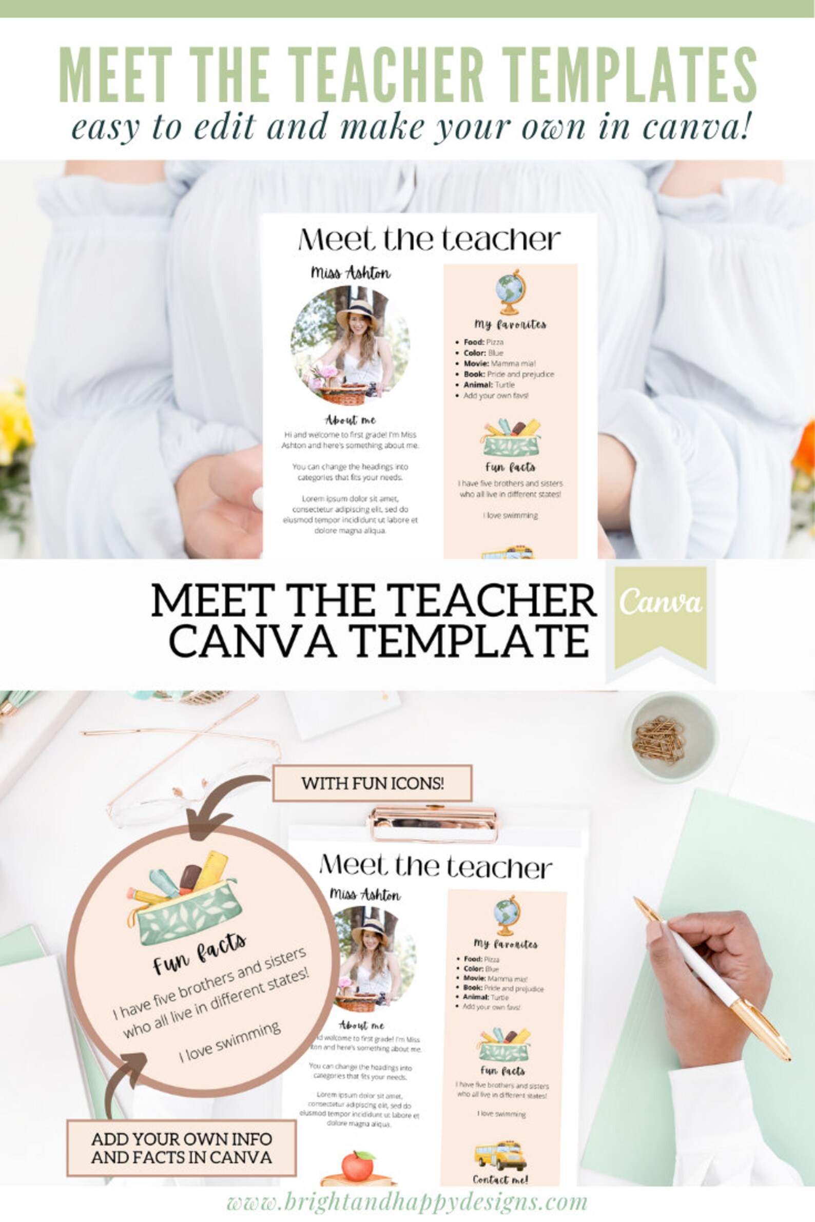 Meet the Teacher Template Canva Template Editable Template - Etsy