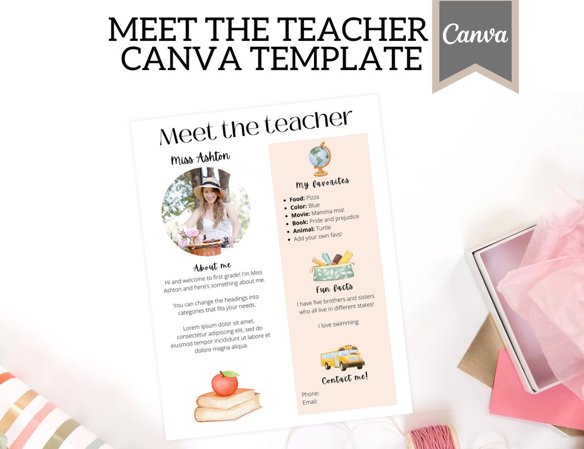 Meet the Teacher Template Canva Template Editable Template Back to ...