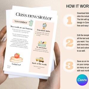 Classroom Newsletter Canva Template Editable Template Back to School ...
