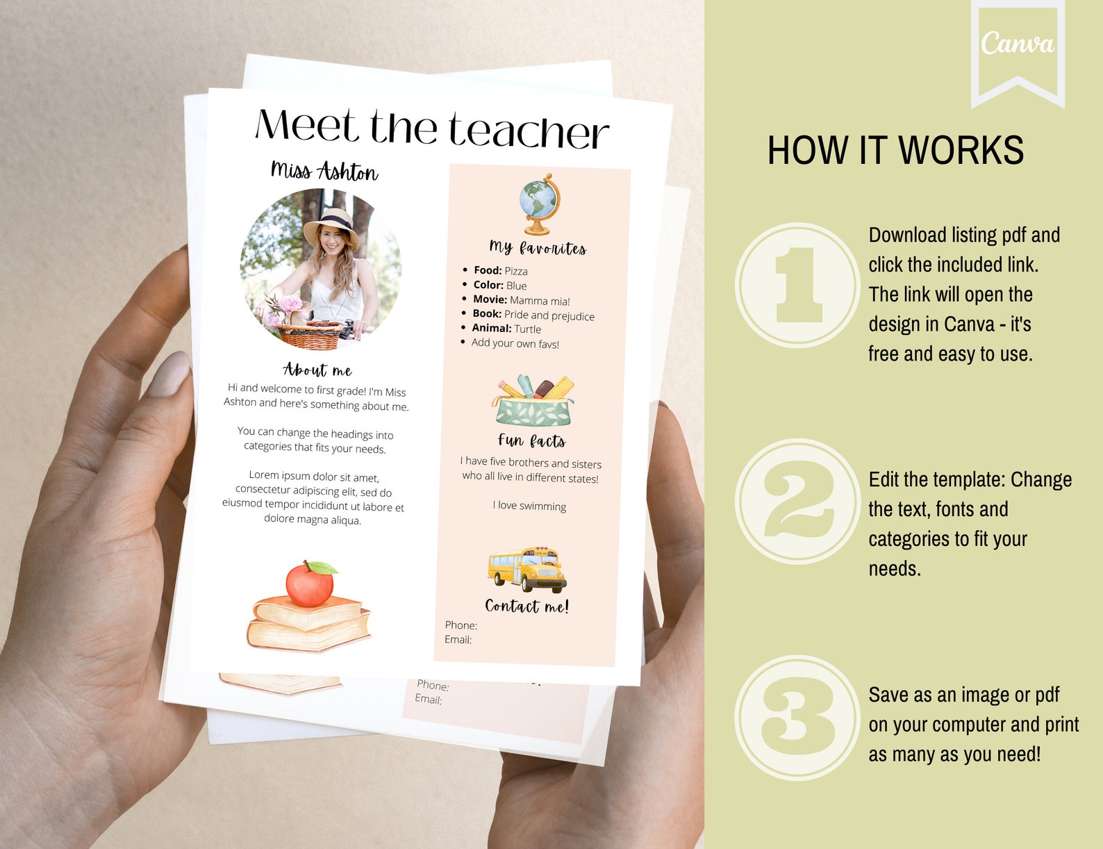 Teacher Bundle Canva Templates With Meet the Teacher, Substitute Note ...