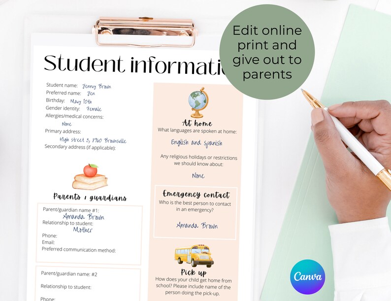 Teacher Bundle Canva Templates With Meet the Teacher, Substitute Note ...