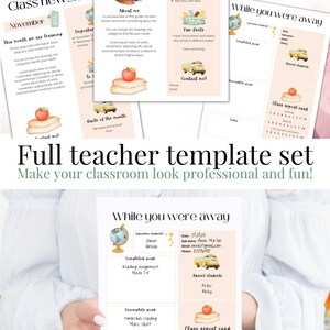 Teacher Bundle Canva Templates With Meet the Teacher, Substitute Note ...