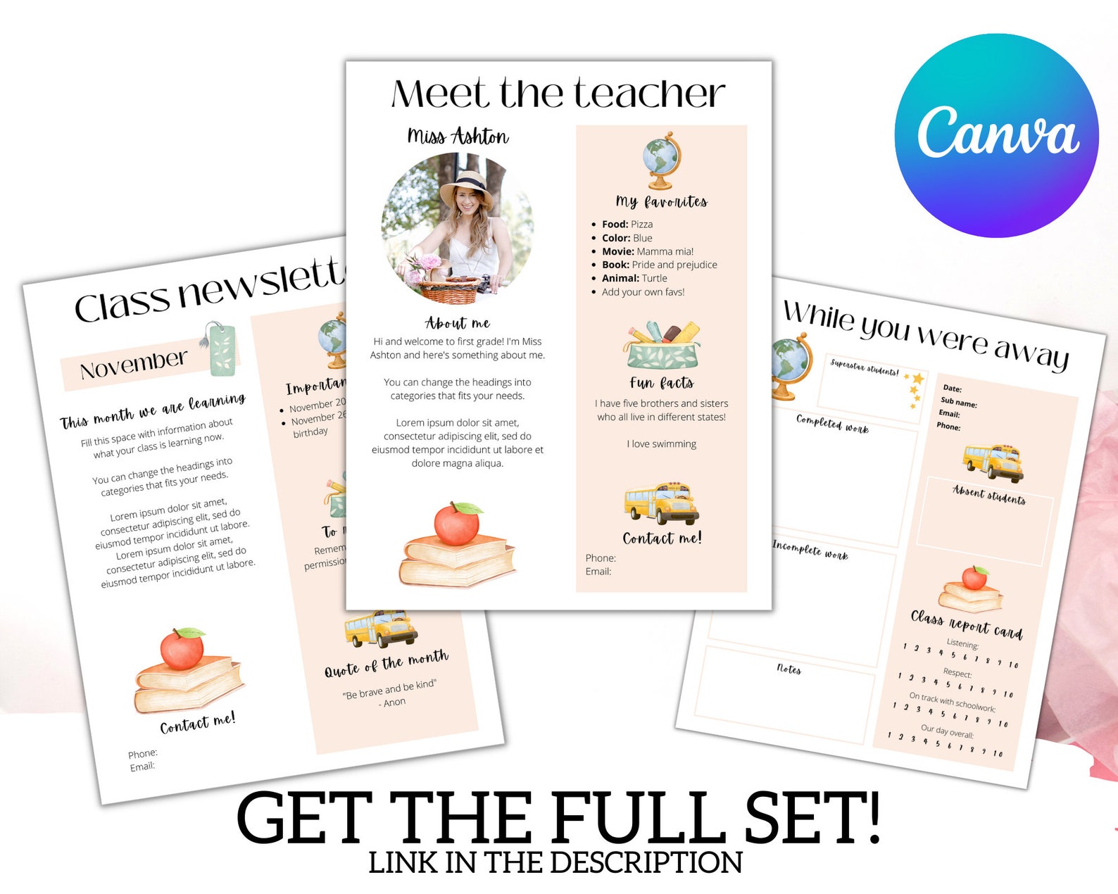 Classroom Newsletter Canva Template Editable Template Back to School ...