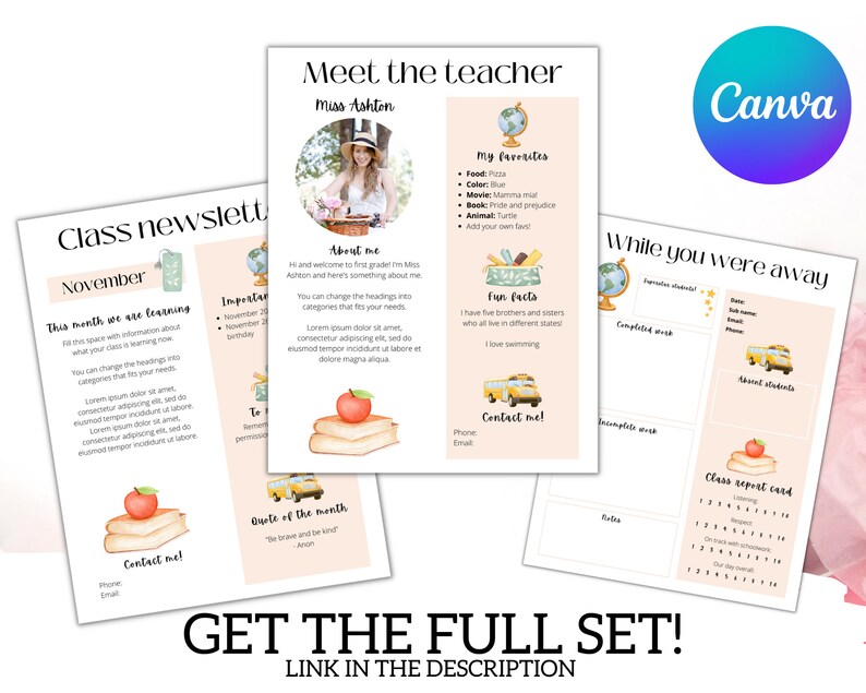 Classroom Newsletter Canva Template Editable Template Back to School ...