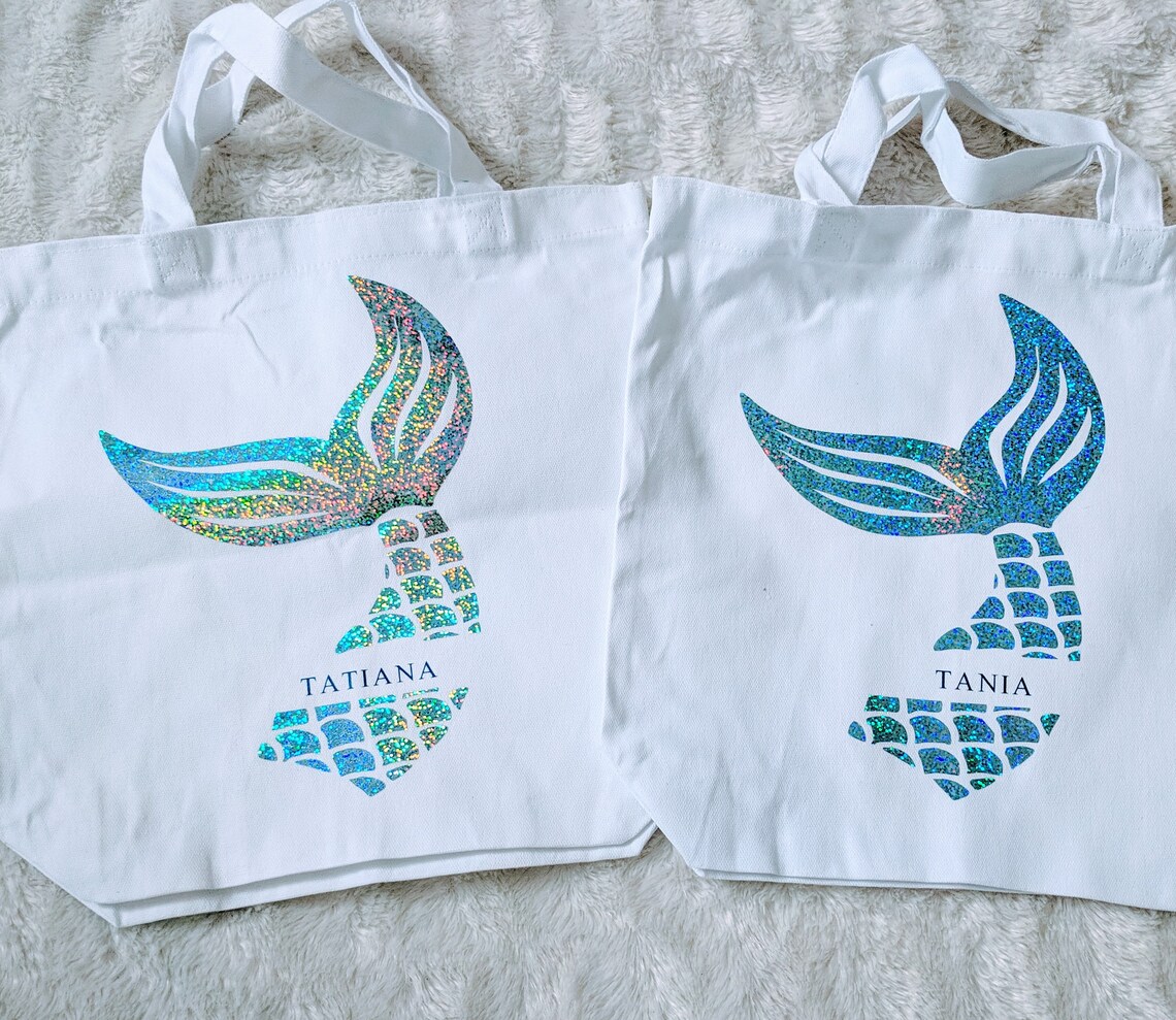 Mermaid Tote Bag Eco Tote Bag Mermaid Gift Personalised - Etsy