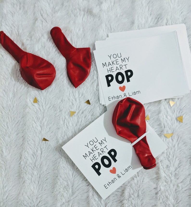 You Make My Heart Pop Valentine Card Balloon Valentine Boys | Etsy