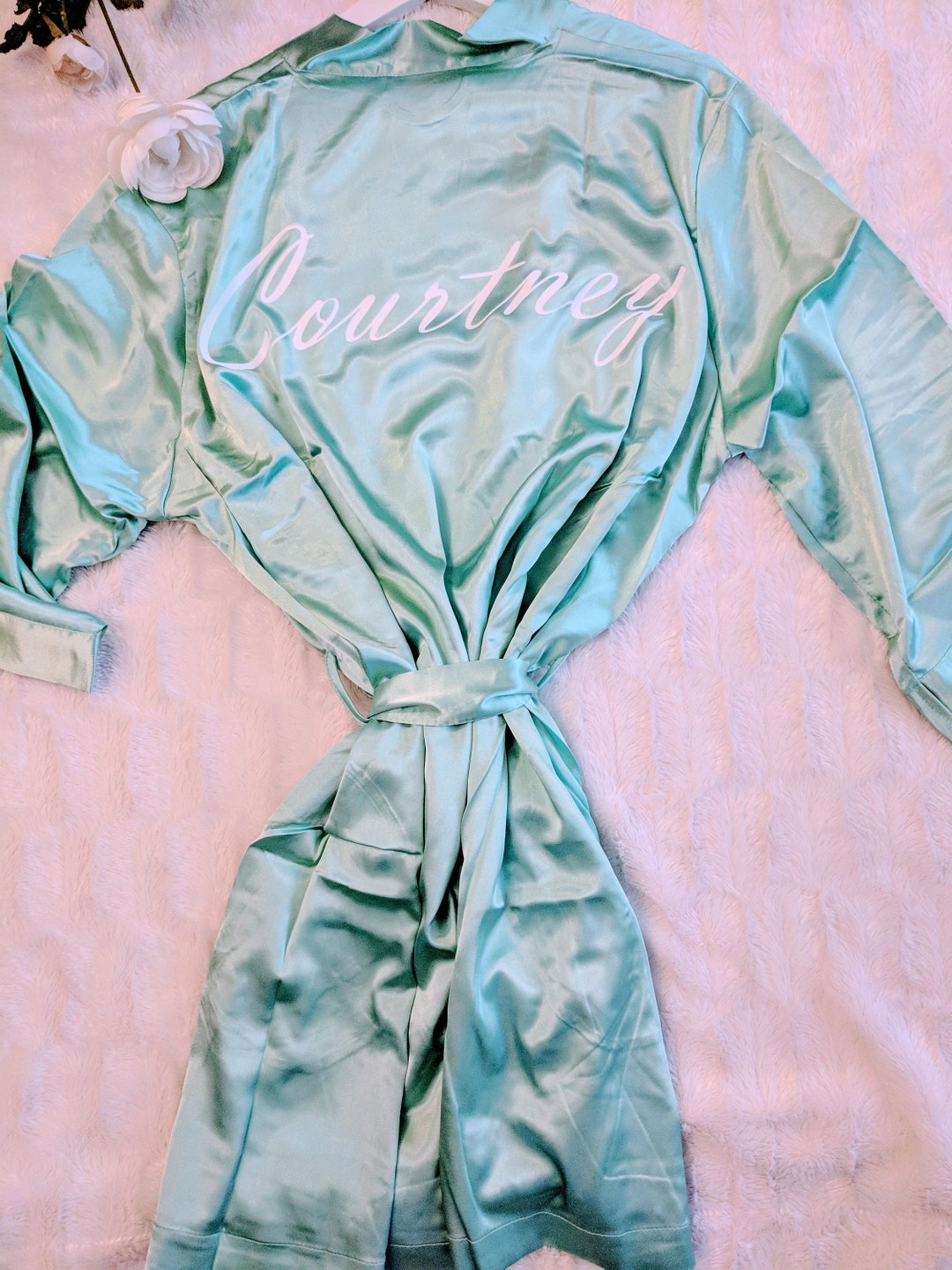 Robes, Solid Colour Satin Robe, Wedding Party Robes, Satin Robes, Robes ...