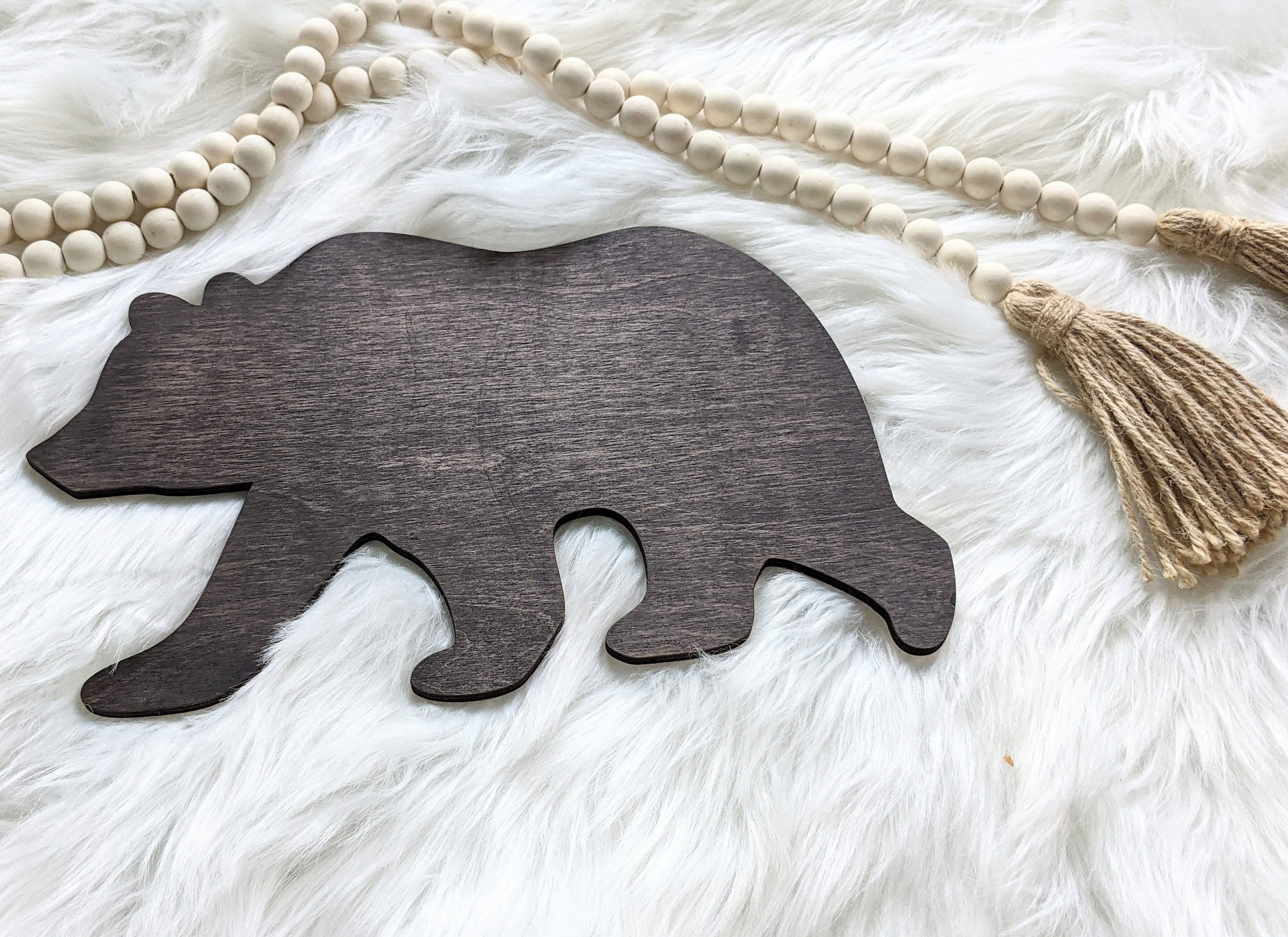 Wooden Bear Cut Out, Wildlife Bear Shape, Unfinished Laser Cut Bear ...