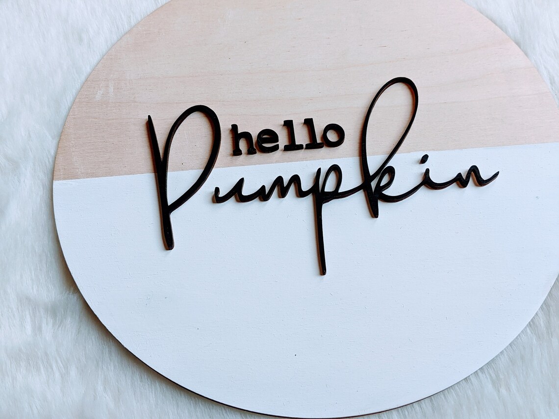 Hello Pumpkin Rustic Home Decor, 3D Fall Decor Wood Decor, Fall ...