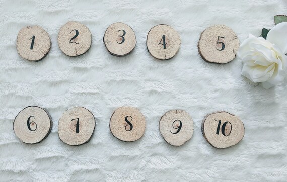 Rustic Table Numbers Rustic Wedding Decor Wooden Table | Etsy