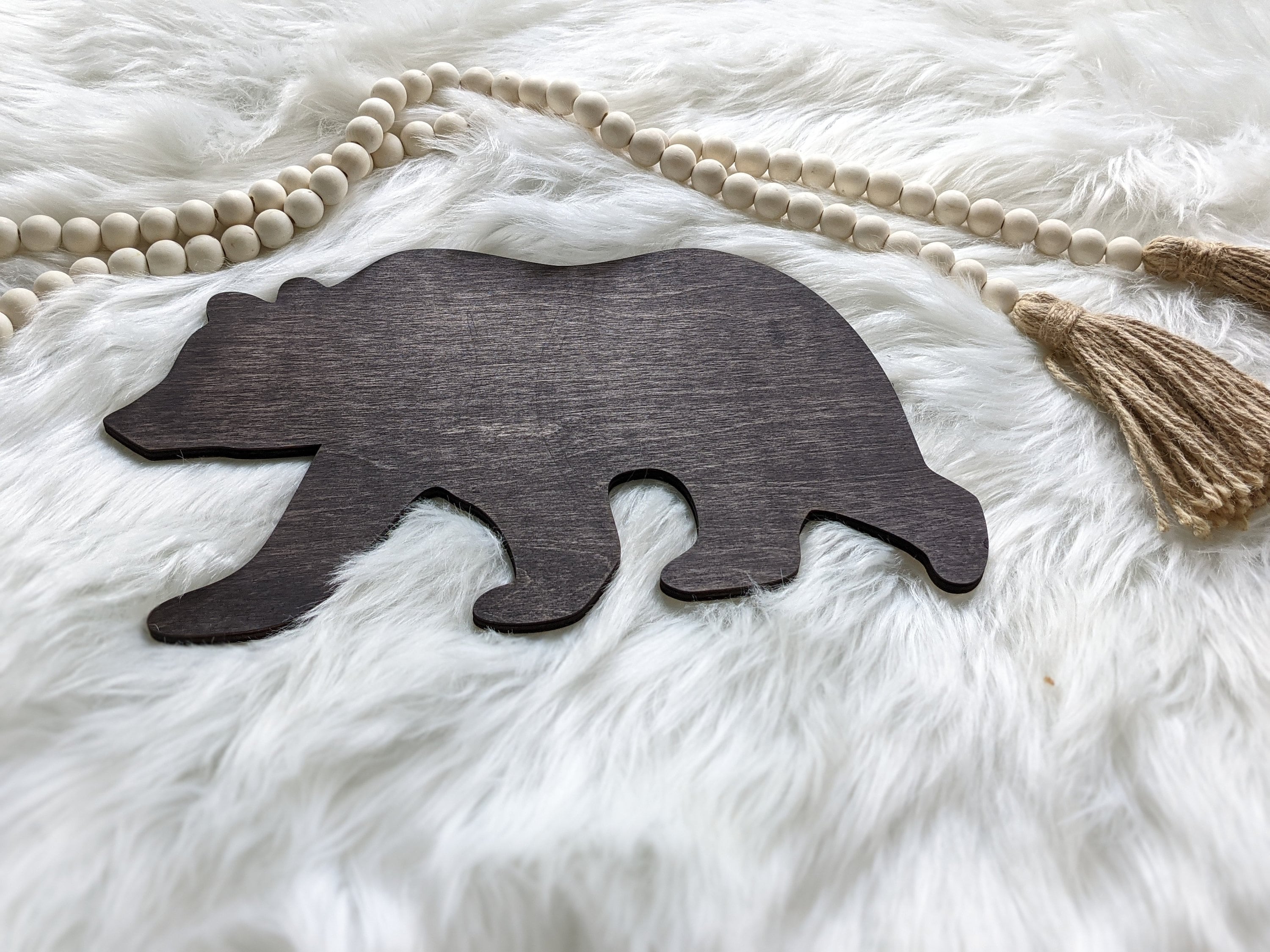 Wooden Bear Cut Out, Wildlife Bear Shape, Unfinished Laser Cut Bear ...