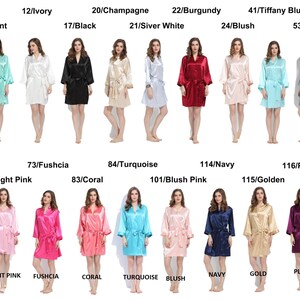 Robes, Solid Colour Satin Robe, Wedding Party Robes, Satin Robes, Robes ...