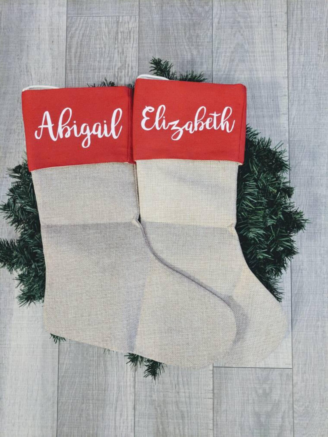 Personalized Stocking Classic Stocking Red Stocking White - Etsy