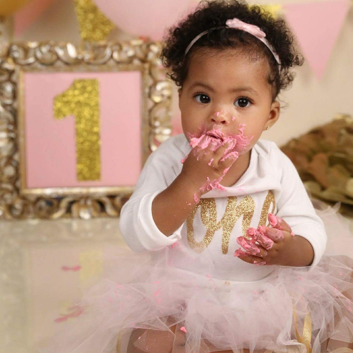 Personalized One Cake Smash, Girls First Birthday, Birthday Girl Outfit ...