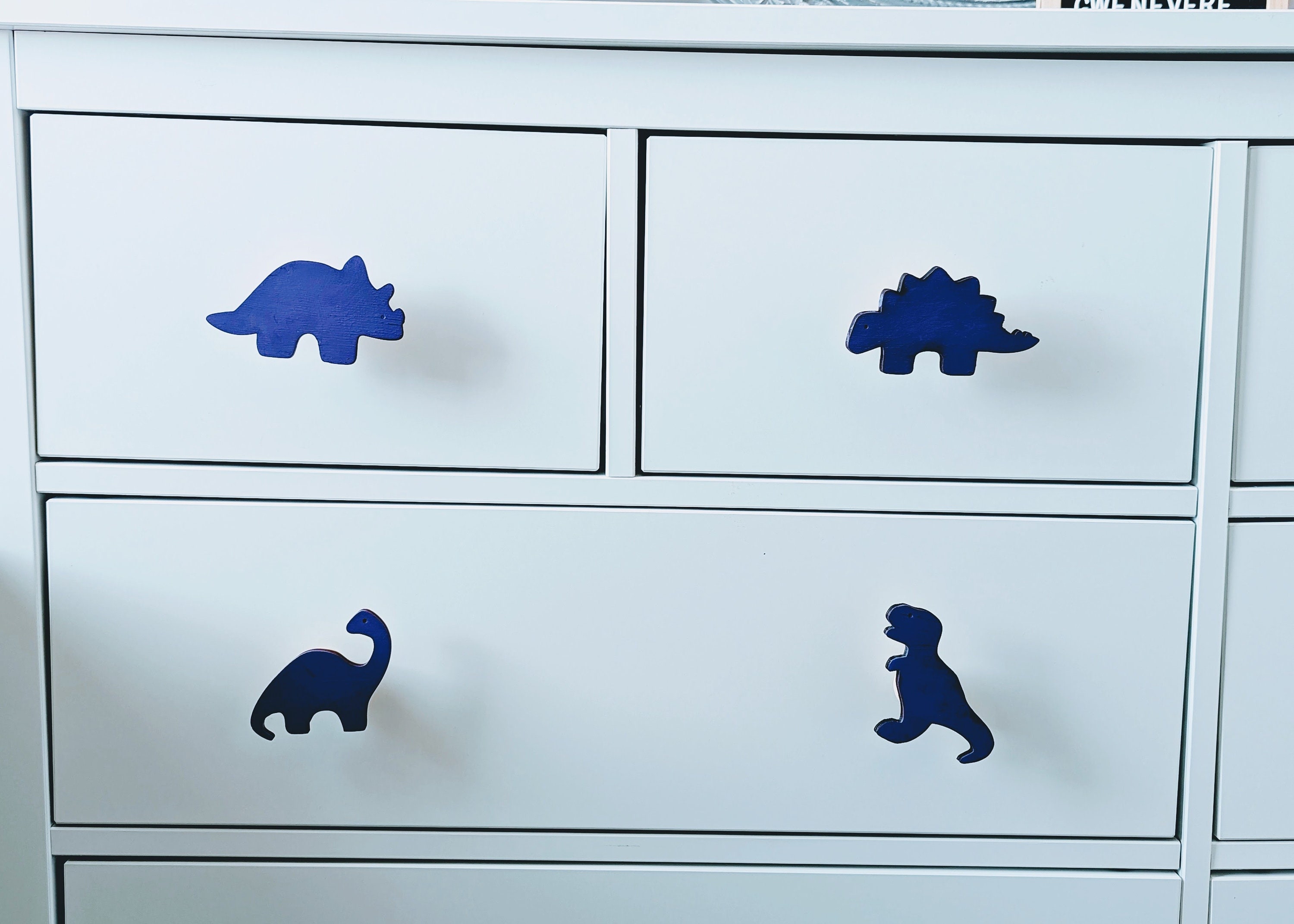 Set of 4 Dinosaur Pulls, Triceratops, Stegosaurus, T-rex, Brontosaurus ...