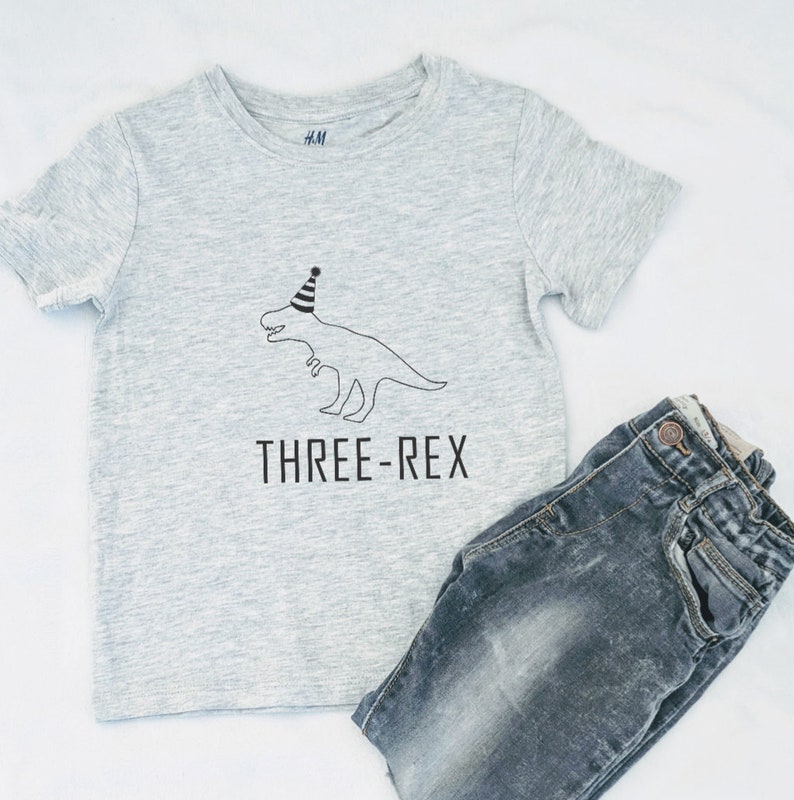 Three Rex Birthday Shirt Three Rex 3 Rex Baseball T Shirt - Etsy