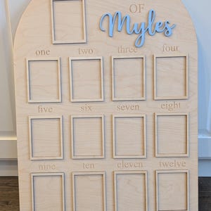 First Year Board, Baby's First Year Sign, One Year of Photo Board, 12 ...