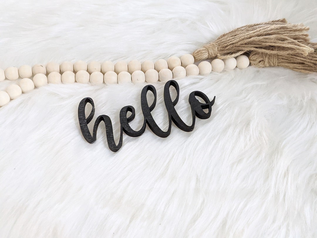 Hello Wood Cutout Sign | Hello Cutout for Wreaths | Wreath Hello Sign ...