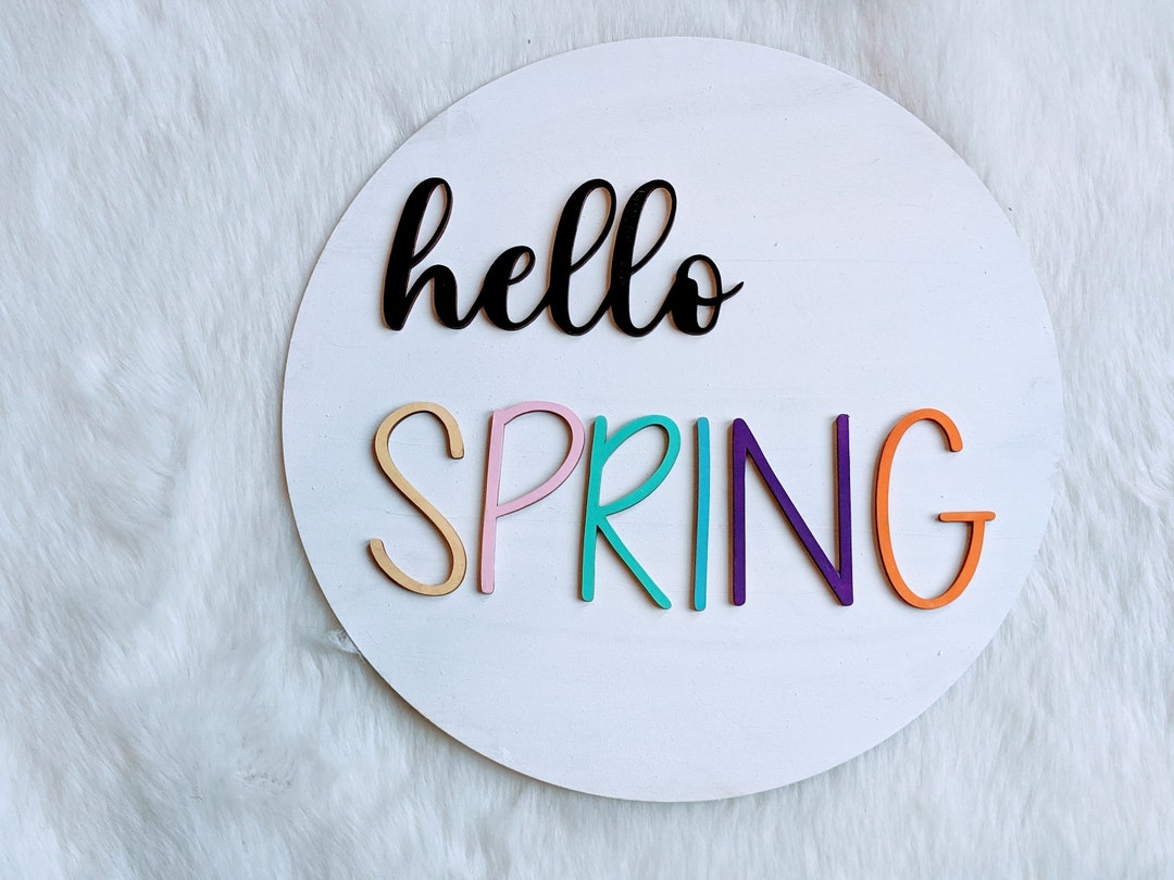 Hello Spring Sign, Spring Home Decor, Sign for Front Porch, Front Porch ...