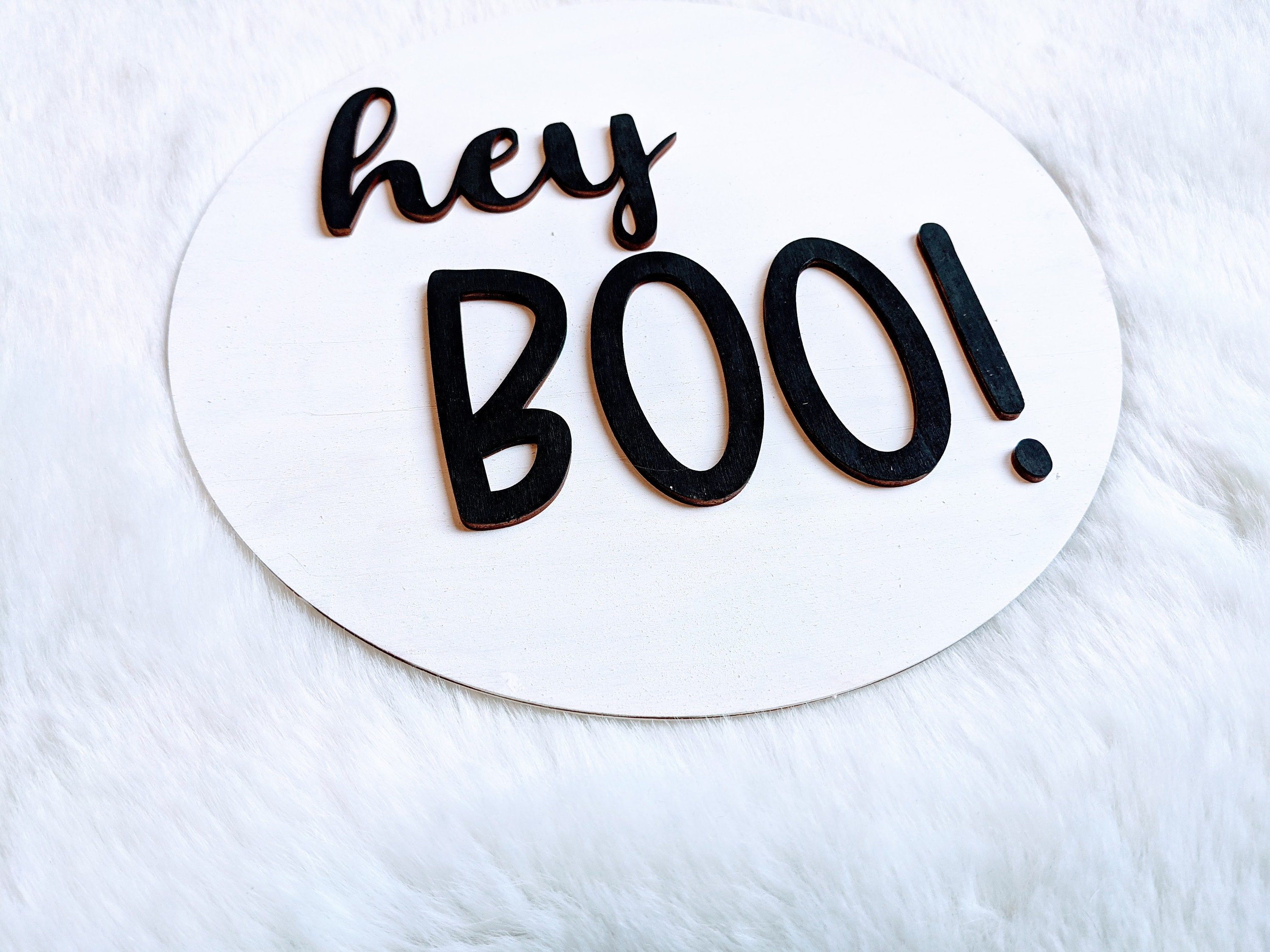 Hey Boo Wall Hanging Sign Front Porch Halloween Sign 3D Wood | Etsy