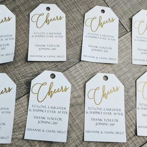 Personalized Drink Tags, Cheers Gift Tags, Wedding Favor Tags, Cheers ...