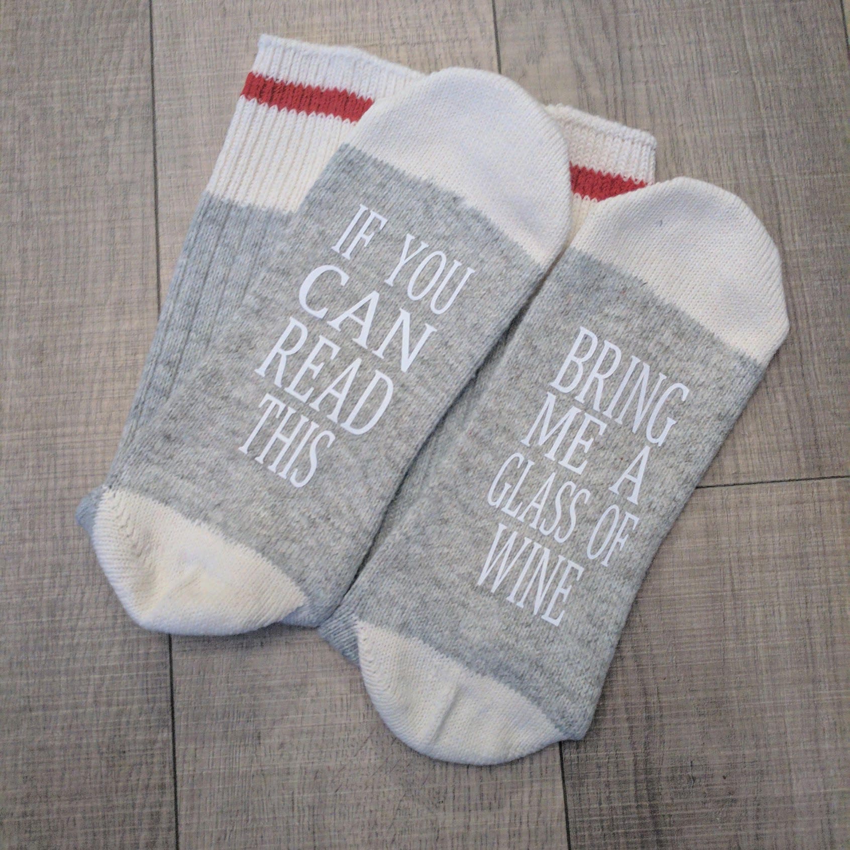 Gift, Wine Socks, Wine, If You Can Read This Socks, Stocking Stuffer ...
