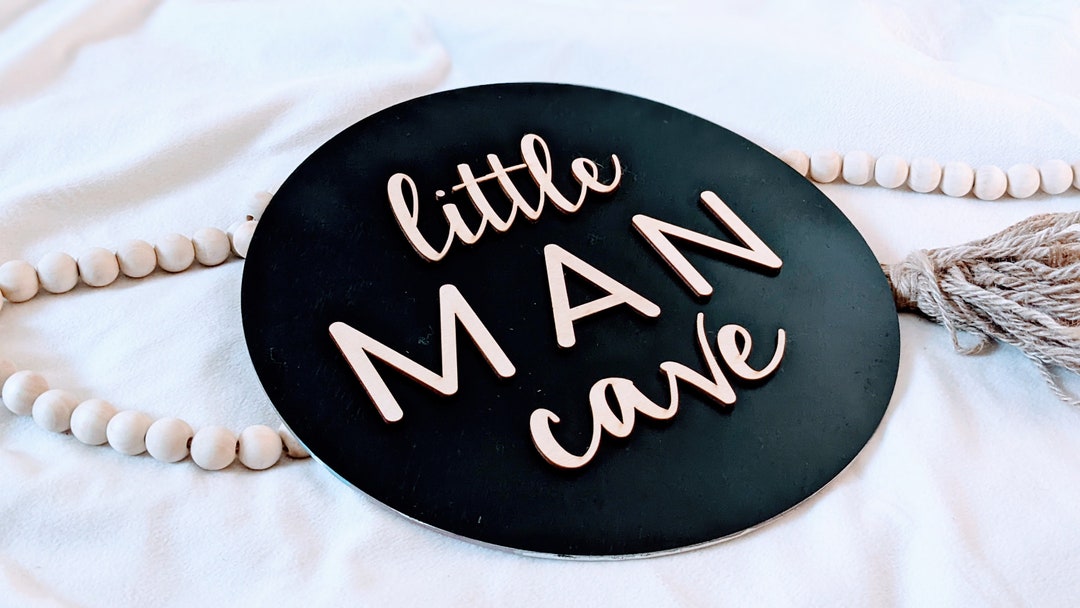 Wooden Little Man Cave, Sign for Minimlist Room, Modern Playroom Sign ...