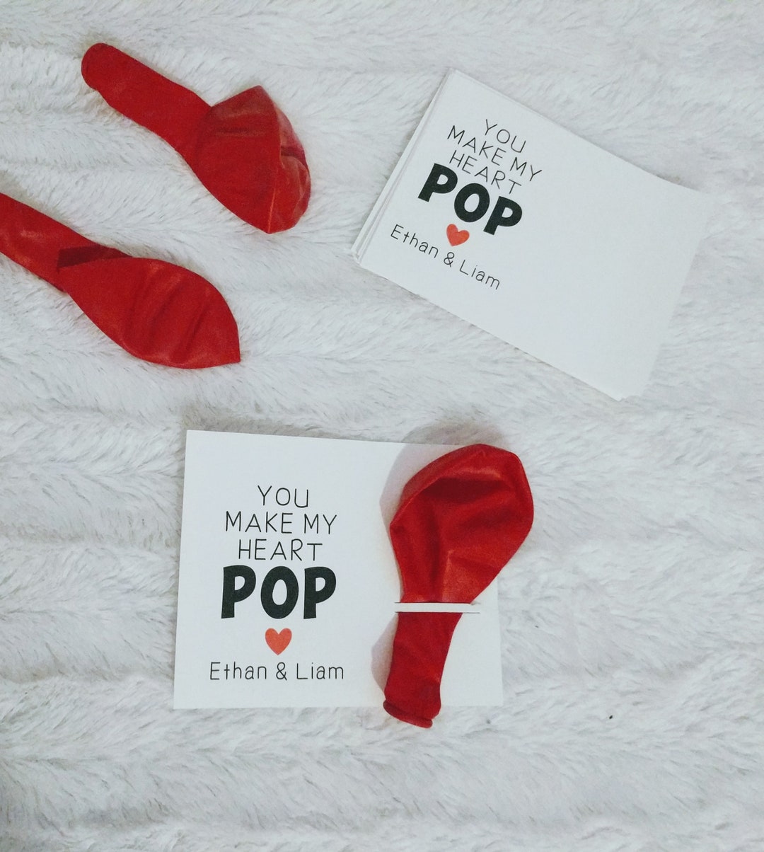 You Make My Heart Pop Valentine Card, Balloon Valentine, Boys Valentine ...