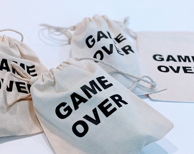 Game OVER BIRTHDAY Thank You Bags With Controller Video Game Thank You ...