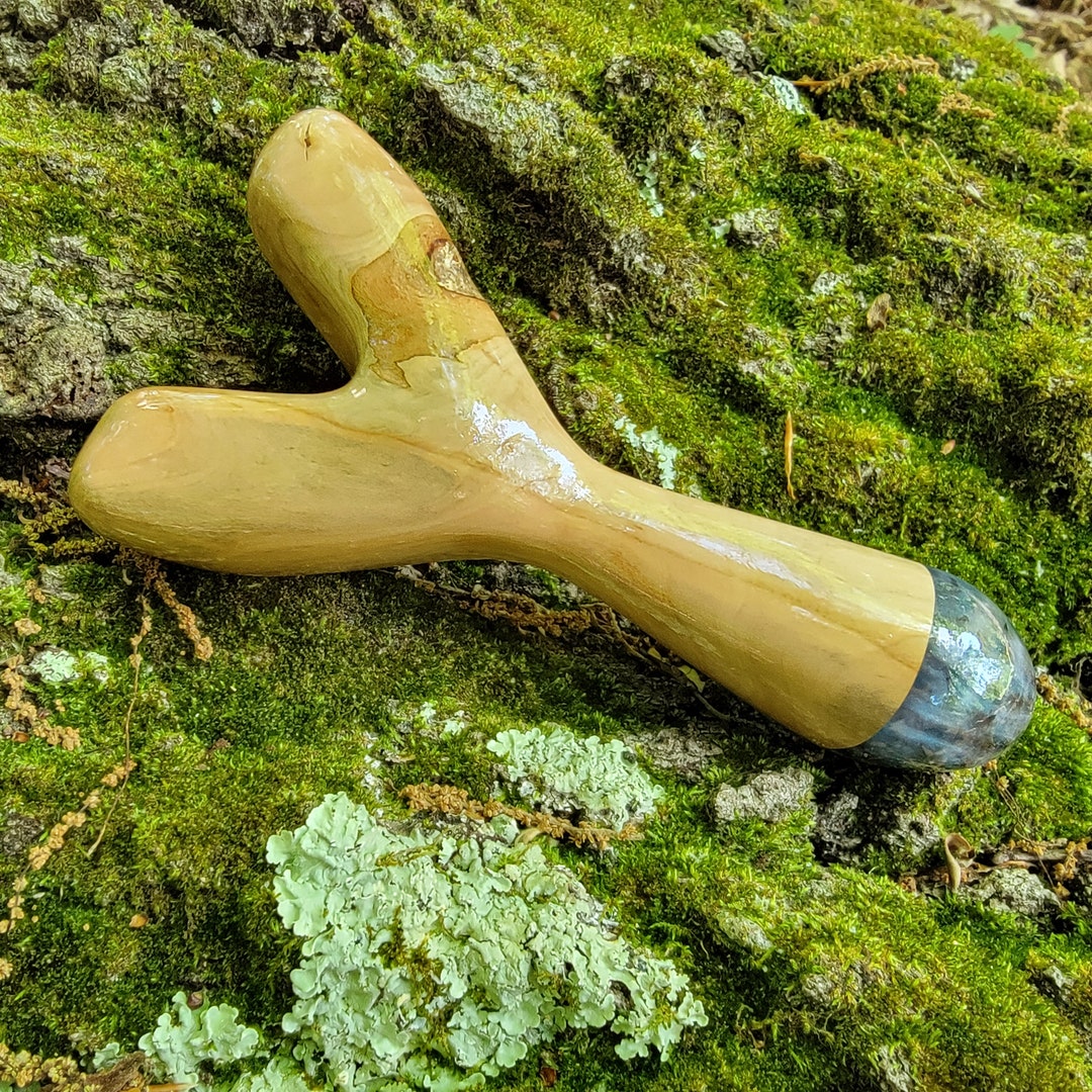 Apple Natural Fork Slingshot/catapult With Resin and Sweet Gum Pod ...