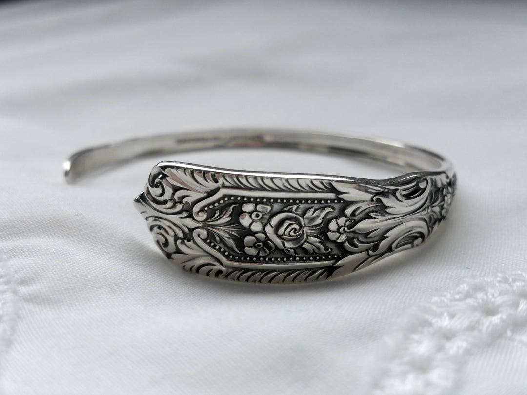 1940 Milburn Rose Sterling Cuff, Sterling Cuff, Spoon Cuff - Etsy