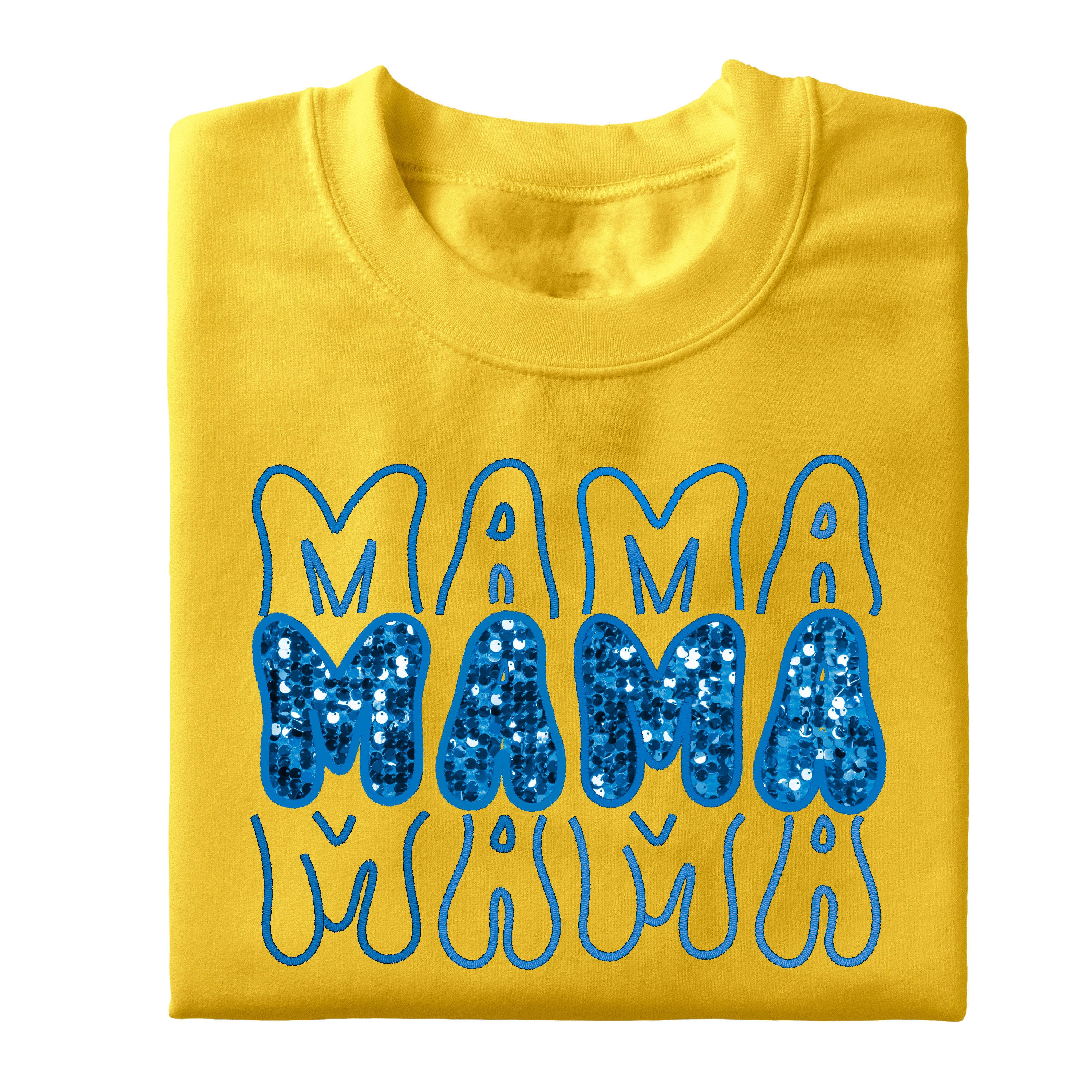 Mama Blue Sequin Faux Embroidery PNG - Etsy