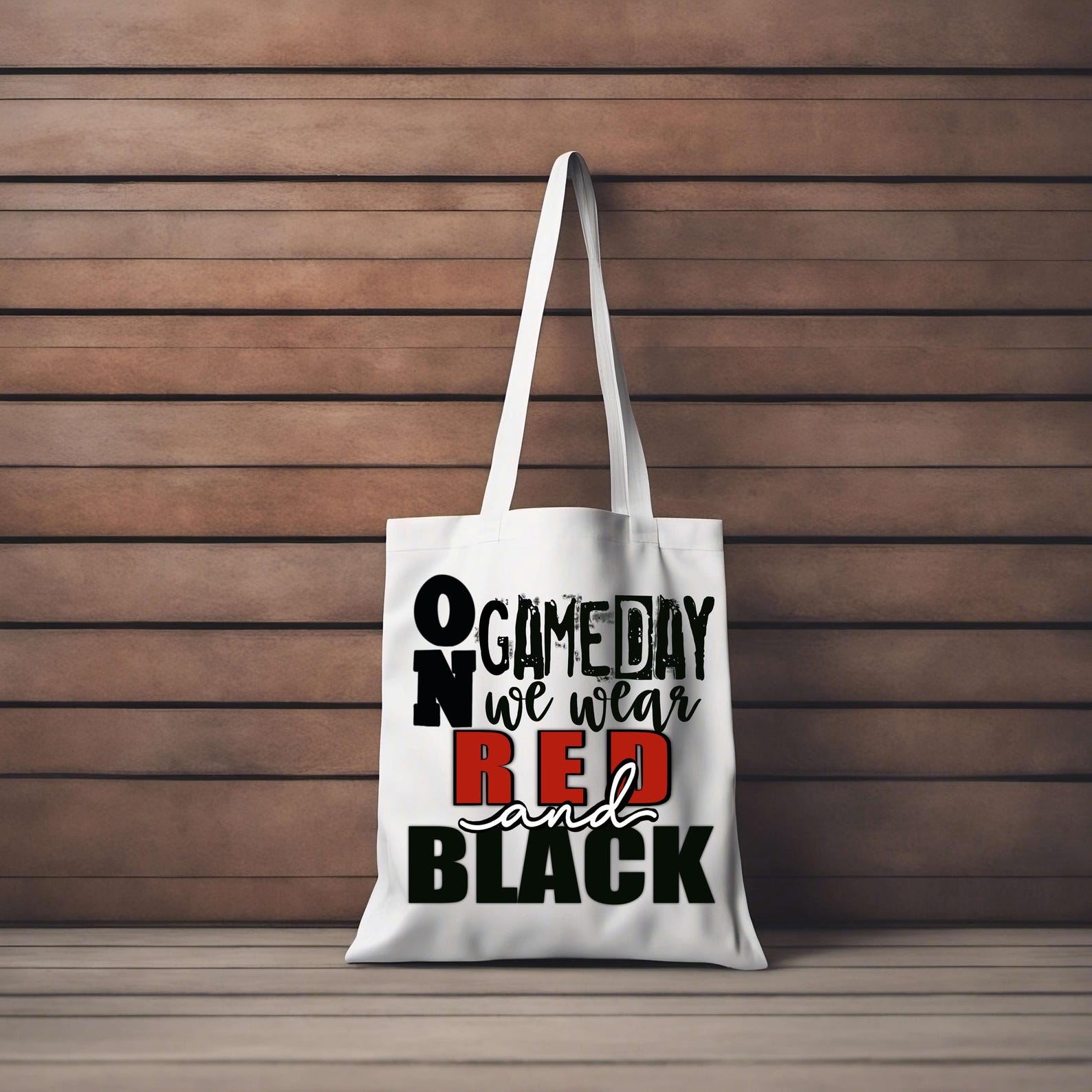 On Game Day We Wear Red and Black PNG Digital Design - Etsy