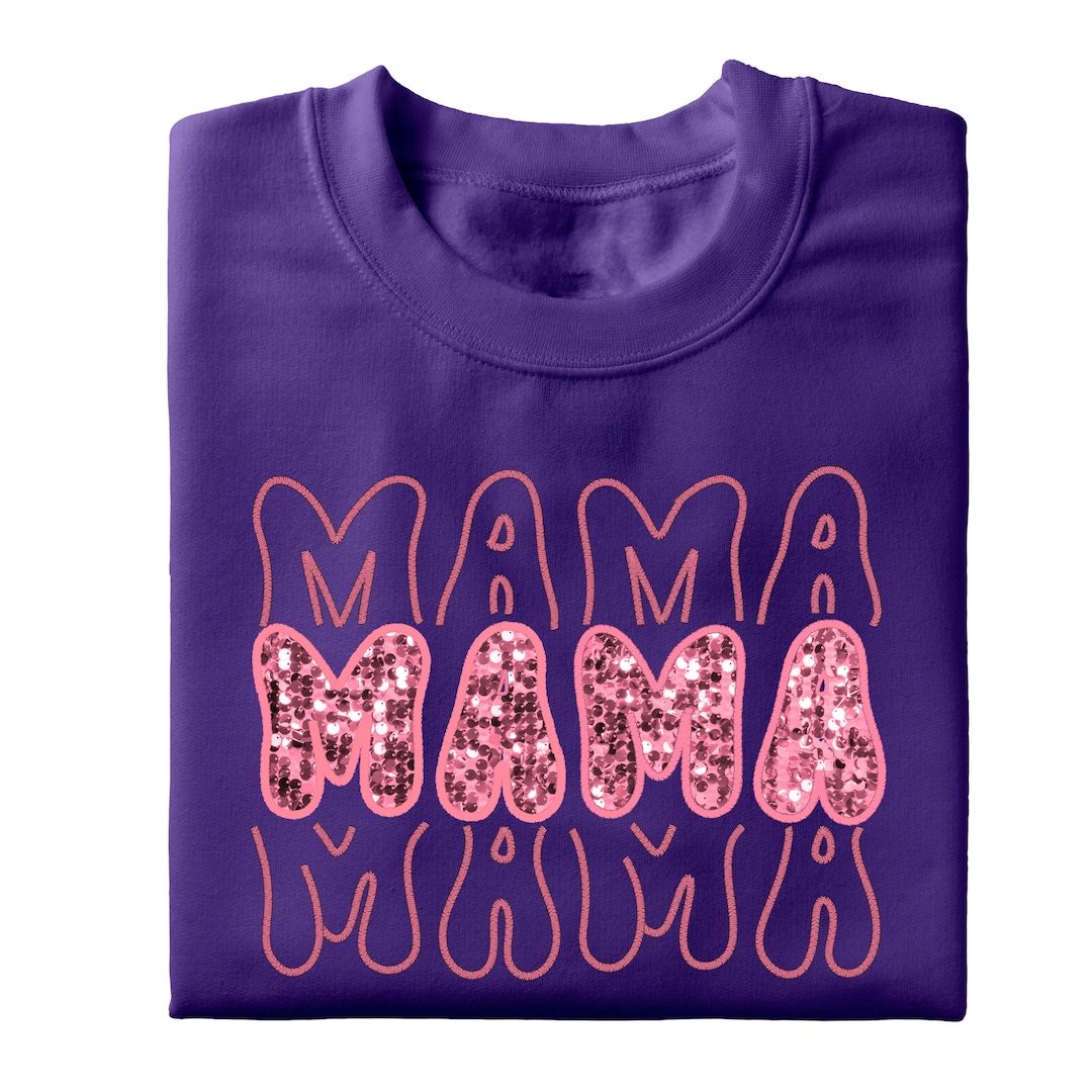Pink Mama Sequin Faux Embroidery PNG - Etsy