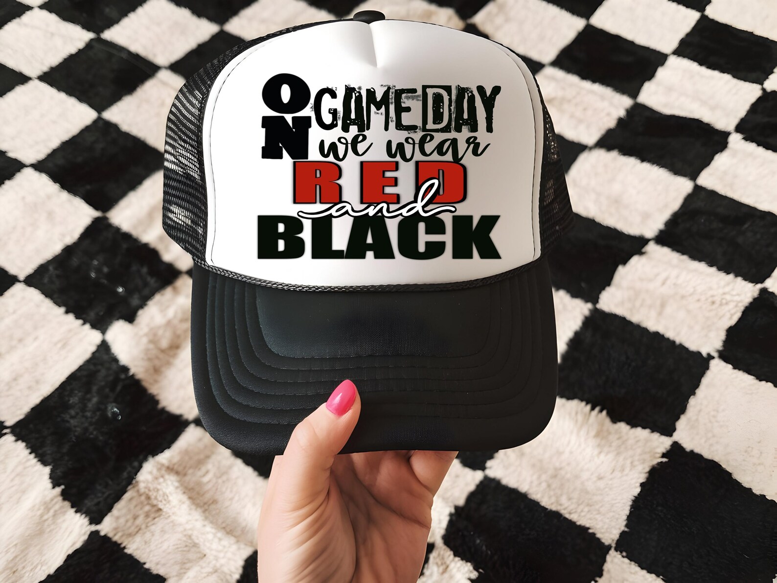 On Game Day We Wear Red and Black PNG Digital Design - Etsy