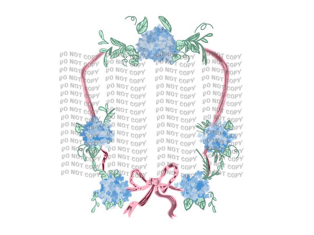 Blue Hydrangea Crest PNG Digital Design - Etsy